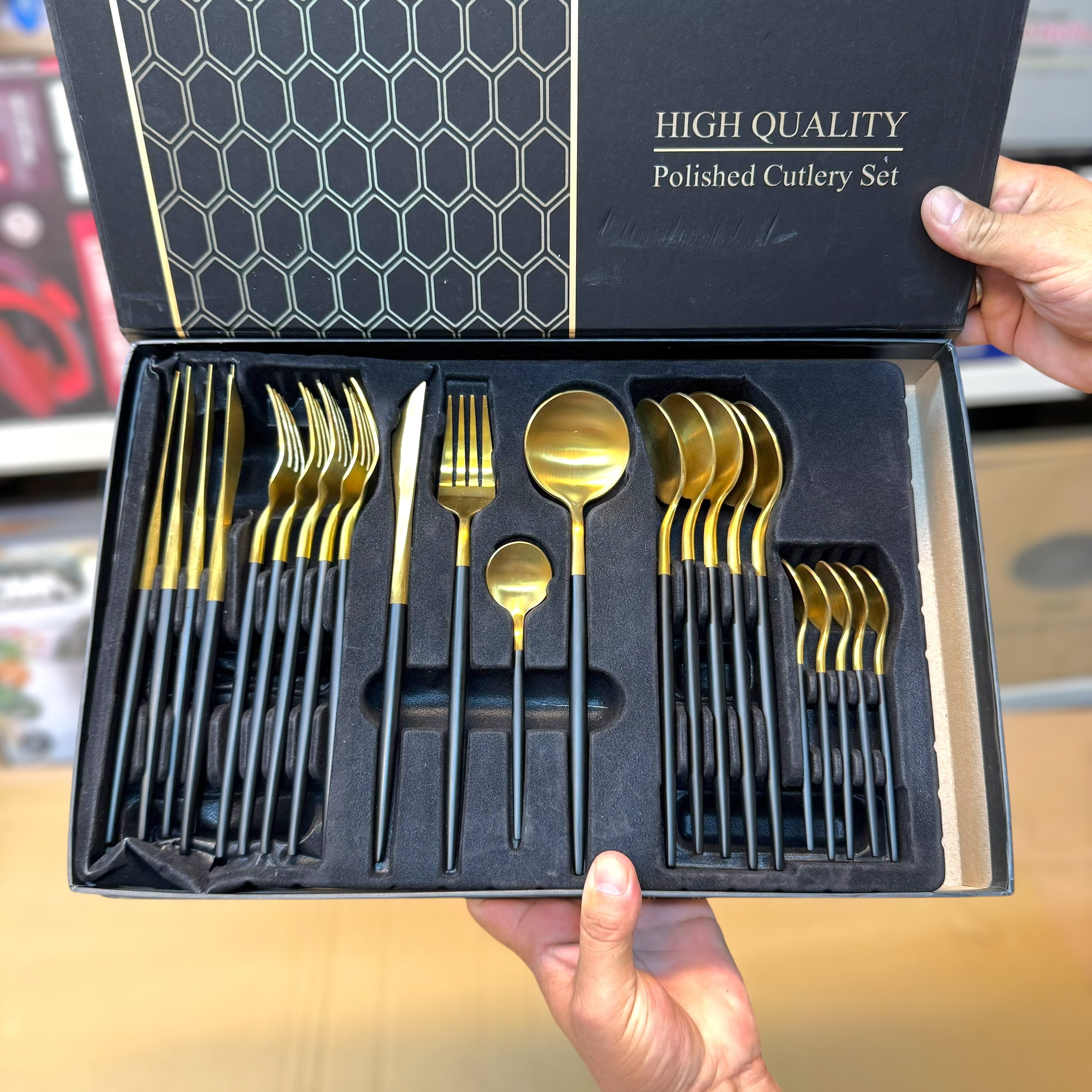 Lot Imported 24 Pieces High Quality Polished Cutlery Set - Bara Market ...